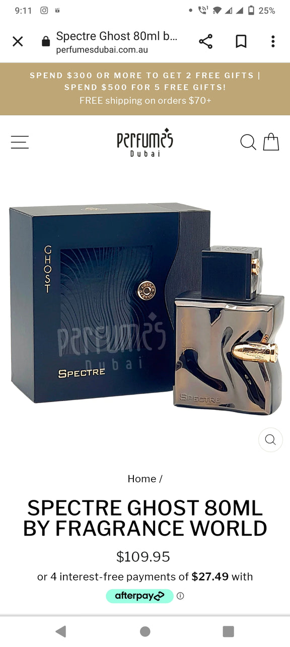 Fragrance World Spectre Ghost 80ml EDP for Men – PerfumeAddiction